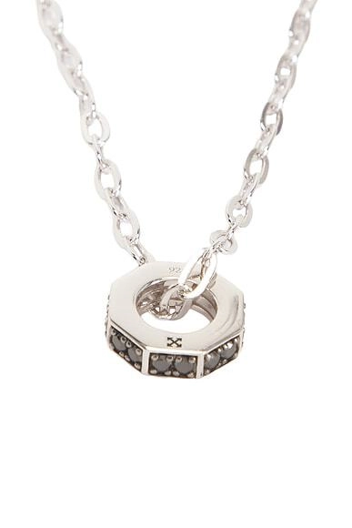 Off-White Hex Nut Chain Pendant Necklace