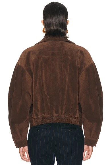 Saint Laurent Suede Funnel Neck Jacket