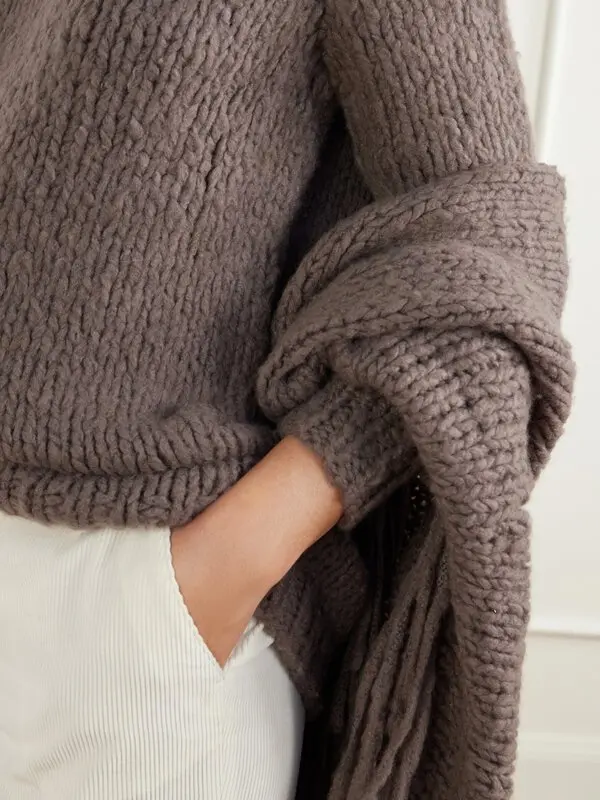 Gabriela Hearst Lauren Fringed Cashmere Wrap - Gray