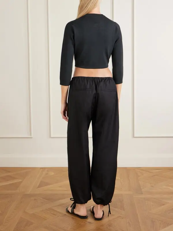 SKIMS Refined Knit Cropped Ribbed Stretch-jersey Cardigan