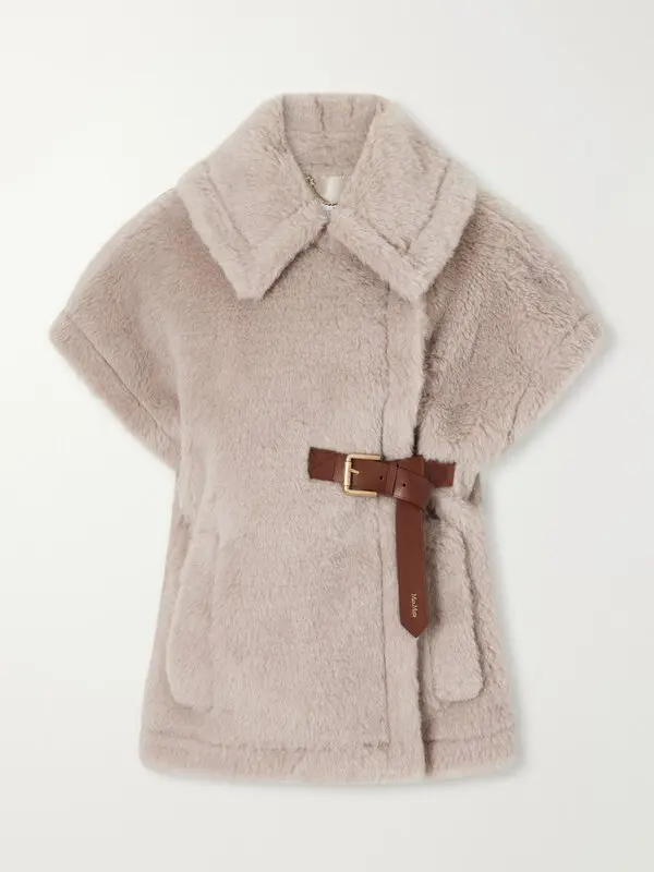 Max Mara Newabavo Belted Alpaca, Wool And Silk-blend Cape