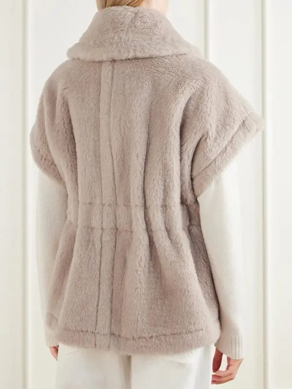 Max Mara Newabavo Belted Alpaca, Wool And Silk-blend Cape