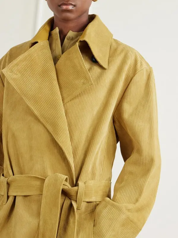 Stouls Wyatt Belted Corduroy Suede Coat