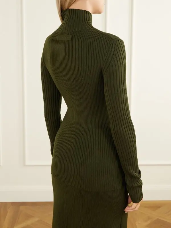 Victoria Beckham Ribbed Wool-blend Turtleneck