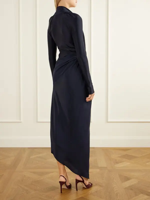 Victoria Beckham Lea Gathered Jersey Midi Dress
