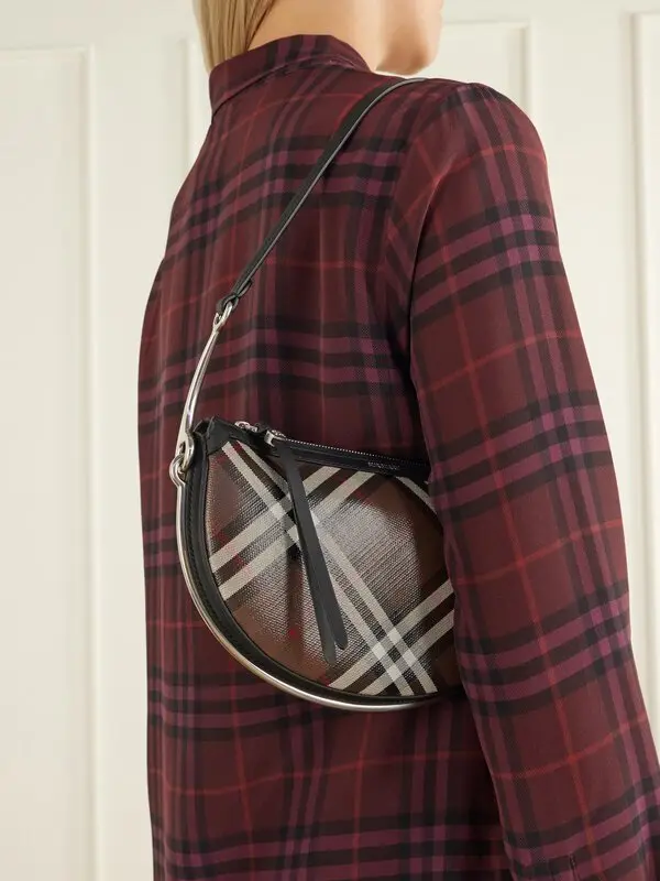 Burberry Checked Leather Shoulder Bag
