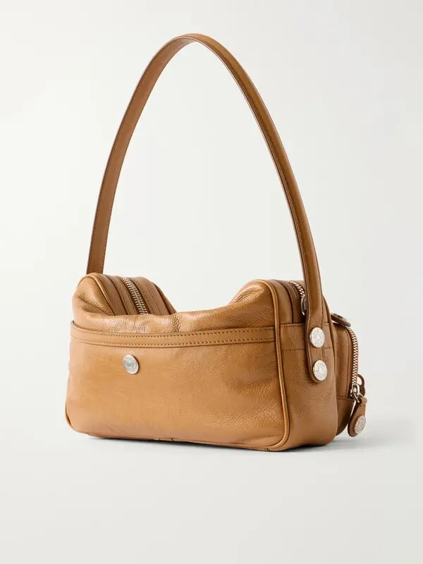 Acne Studios Camero Party Logo-embossed Leather Shoulder Bag - Brown