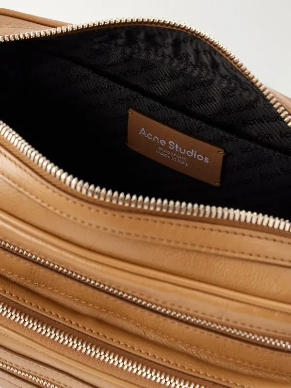Acne Studios Camero Party Logo-embossed Leather Shoulder Bag - Brown
