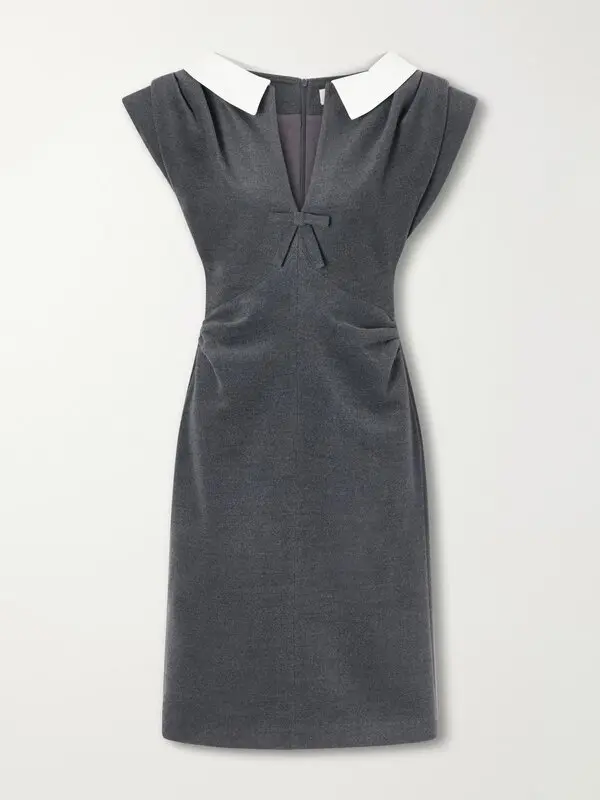 SHUSHU/TONG Gathered Wool-blend Midi Dress