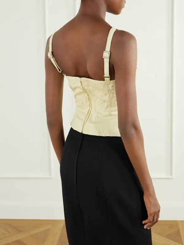 SHUSHU/TONG Cami Embellished Ruffled Cotton-blend Cami