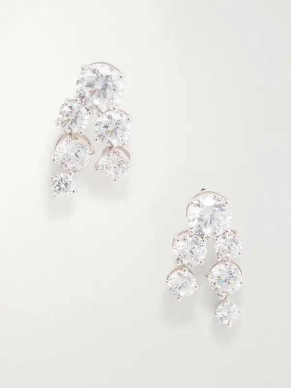 Completedworks Infinite Void Rhodium-plated Recycled Sterling Zirconia Earrings - Silver