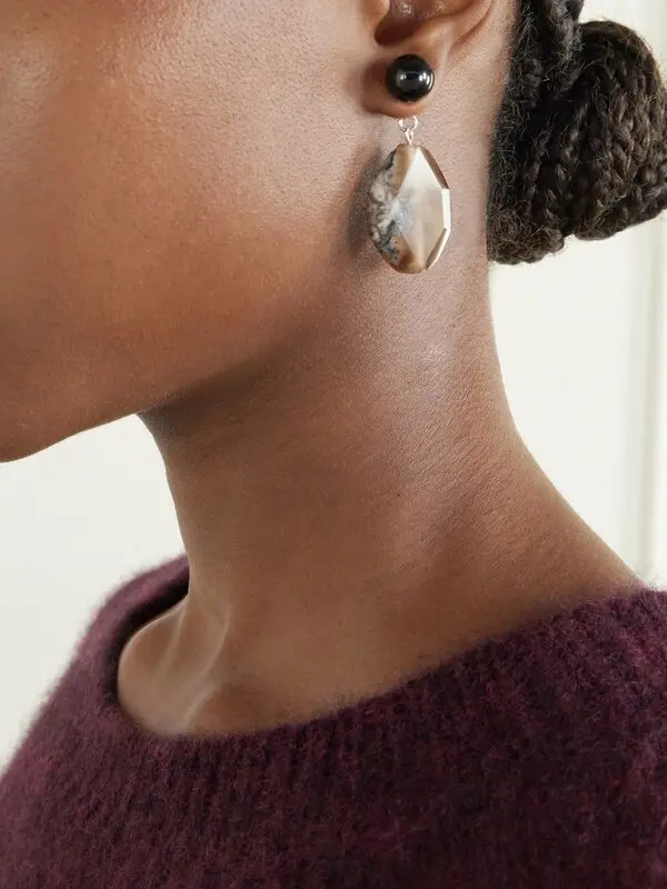 Completedworks Silver-plated Agate Drop Earrings