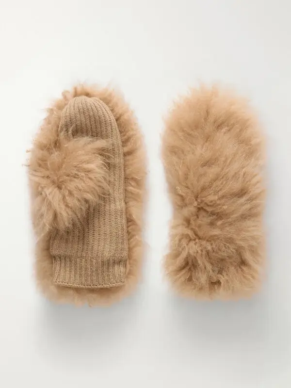 YVES SALOMON Shearling Wool And Cashmere-blend Gloves