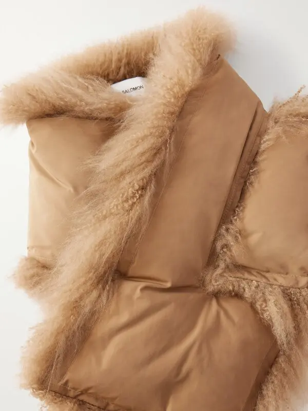 YVES SALOMON Leather And Shealing Scarf