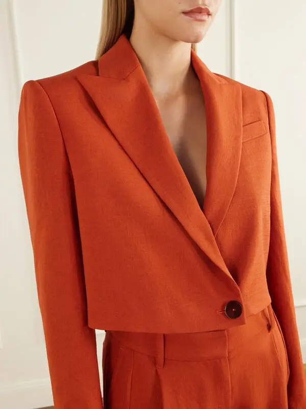 Galvan Cropped Crepe Blazer