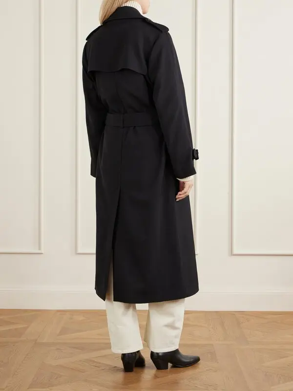 NILI LOTAN Marin Wool-blend Twill Trench Coat