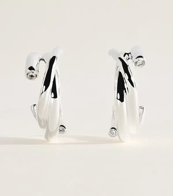 Completedworks Plated Irregular Hoop Earrings - Silver