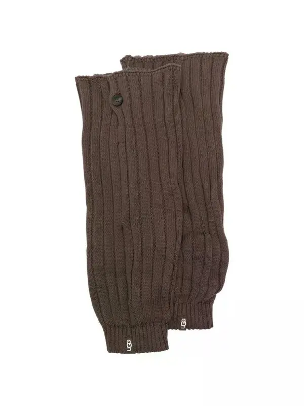 UGG Ribbed-knit Button-detail Legwarmers - Brown