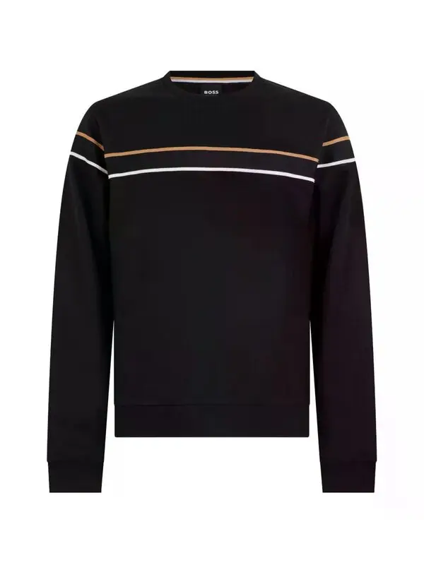 BOSS Stripe-detail Long-sleeve T-shirt - Black
