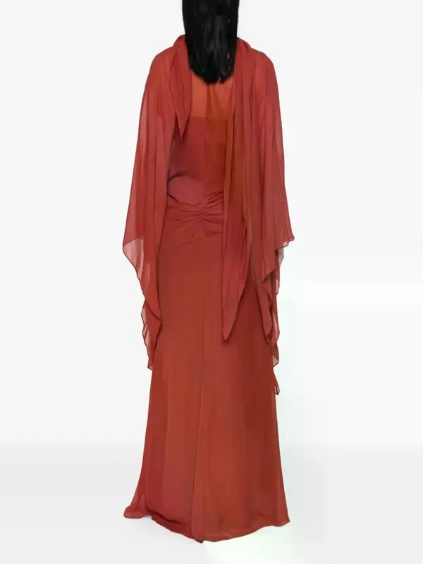 DE LA VALI Florencia Ruched-detail Maxi Dress