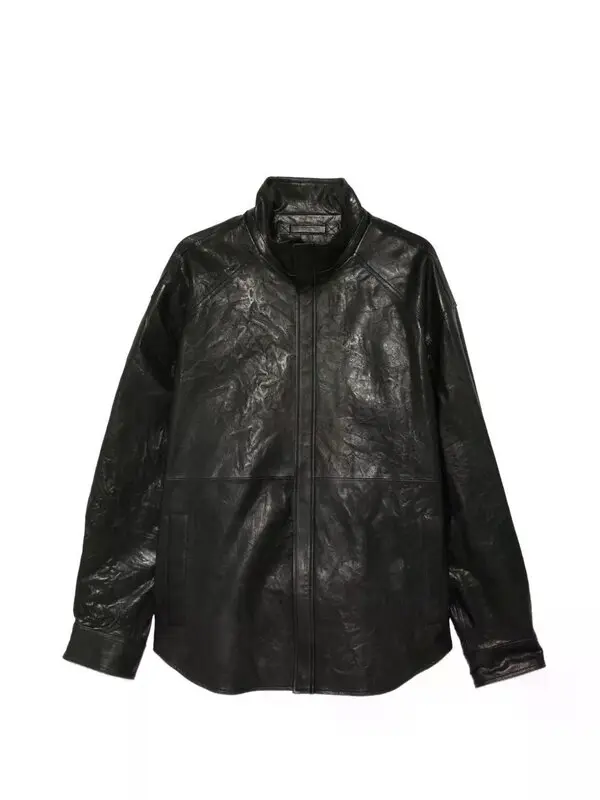 JUUN.J Crinkled Leather Jacket - Black