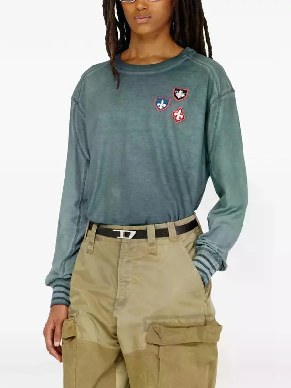DIESEL® T-shirt With Patches And Microwaffle Inserts
