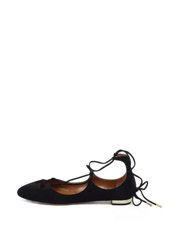 AQUAZZURA Christy Ankle-wrap Ballet Flats
