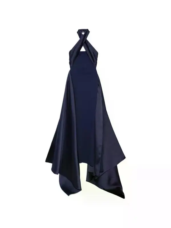 Solace London Rumi Halterneck Maxi Dress - Blue