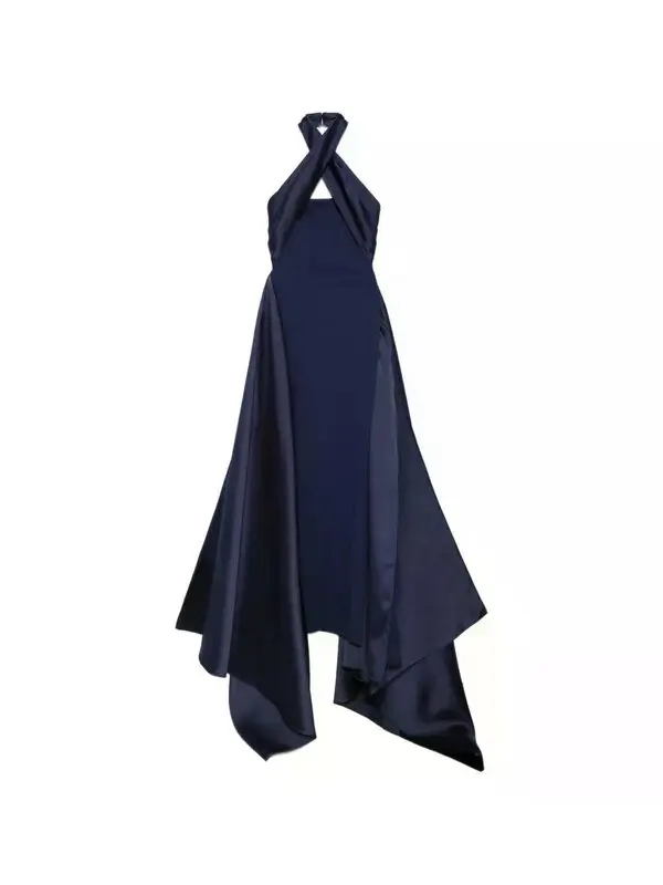 Solace London Rumi Halterneck Maxi Dress - Blue