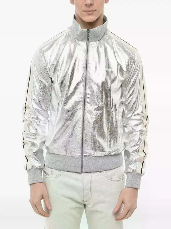 Palm Angels Lamé Leather Jacket
