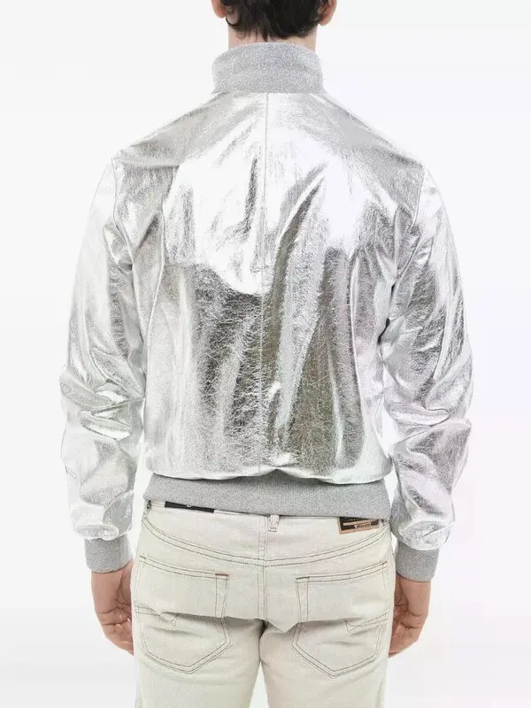 Palm Angels Lamé Leather Jacket