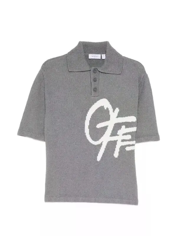 Off-White Logo-intarsia Short-sleeve Polo