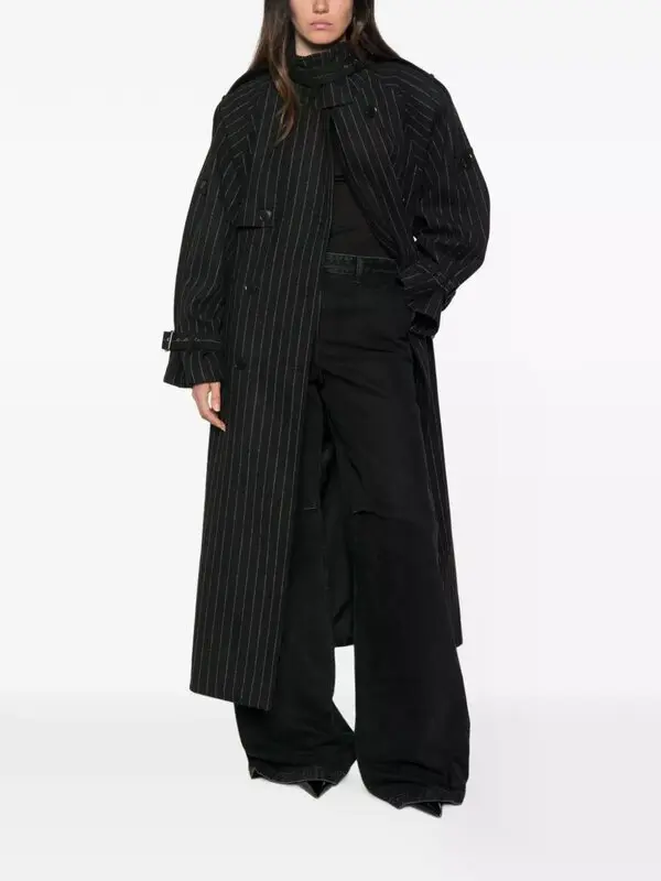 GESTUZ Pinstripe-pattern Double-breasted Coat