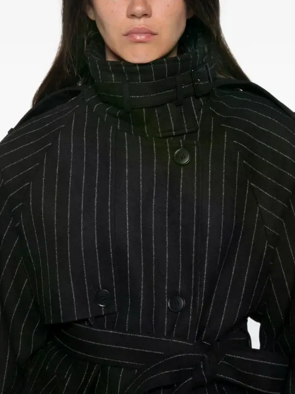 GESTUZ Pinstripe-pattern Double-breasted Coat