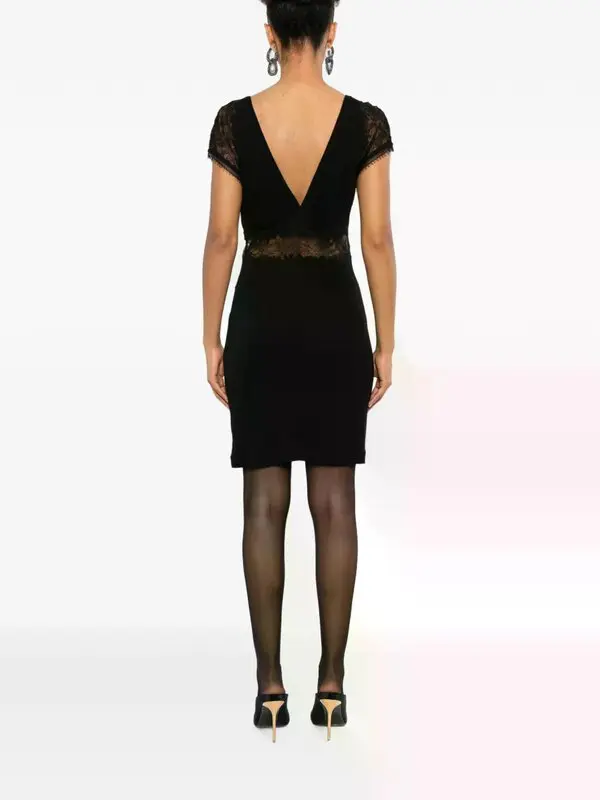 Roberto Cavalli Lace-panelled Ruched Mini Dress