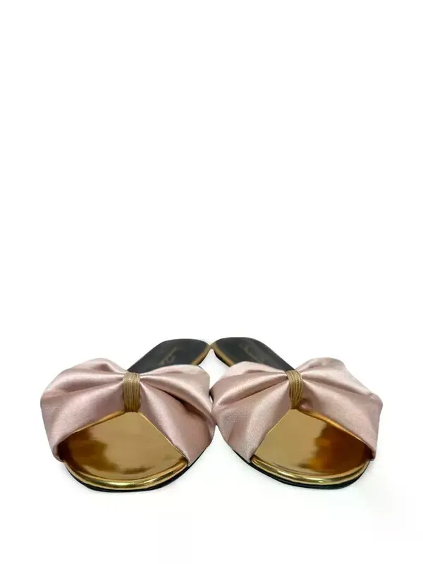 Oscar De La Renta Bow-accent Satin Sandals