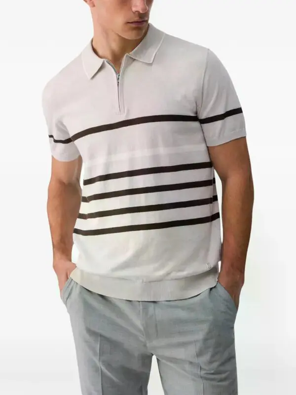 Liu Jo Striped Silk-blend Polo Shirt