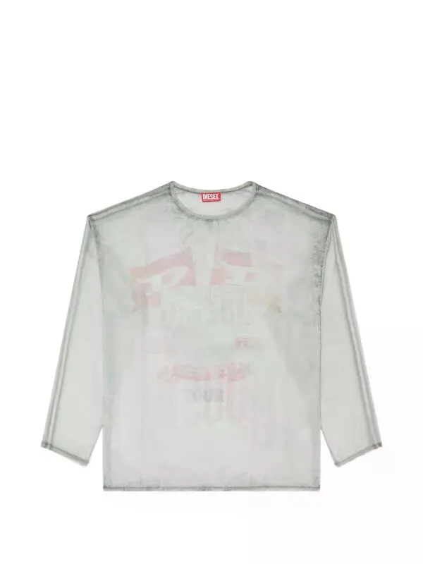 DIESEL® Sheer Chiffon Top With Concert Graphics