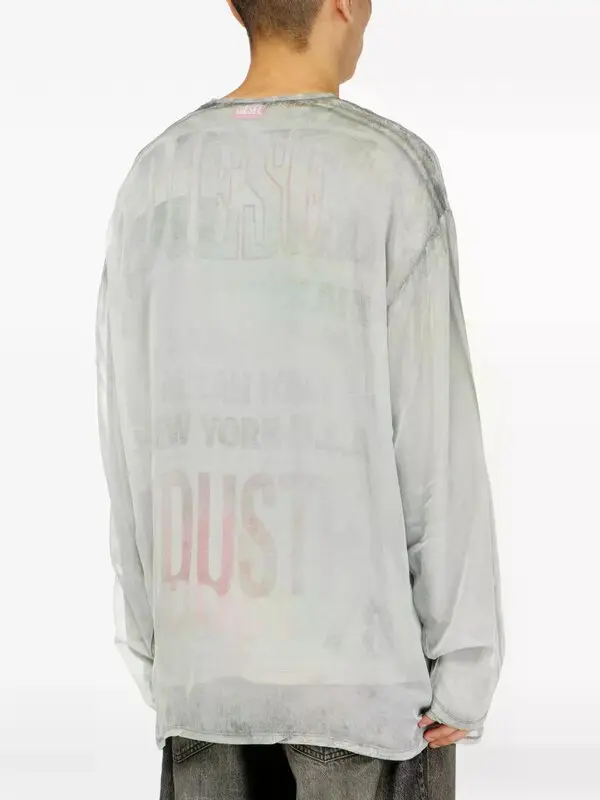 DIESEL® Sheer Chiffon Top With Concert Graphics