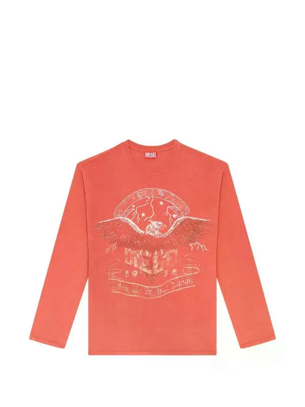 DIESEL® Long-sleeve T-shirt With Concert Graphics - Red