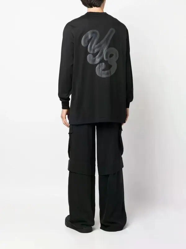 Y3 Gfx L/s Logo-embossed T-shirt