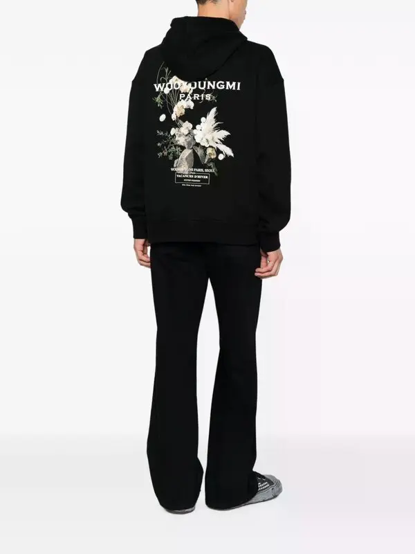 WOOYOUNGMI Floral-print Hoodie - Black