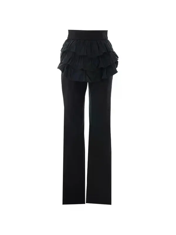 Elisabetta Franchi Ruffled Straight-leg Trousers