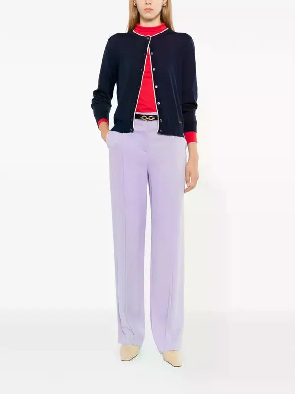Versace Contrast-trim Button-up Cardigan