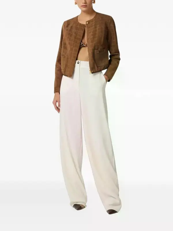 Elisabetta Franchi Jacket In Suede Fabric With Alligator Print