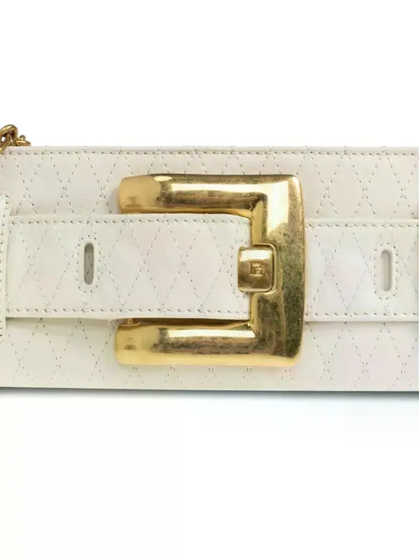 Balmain Anthem Quilted Leather Clutch Bag