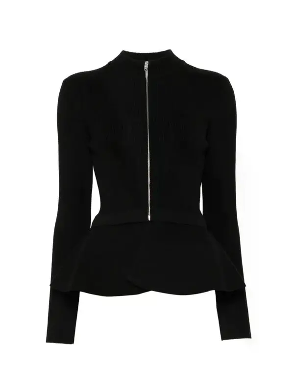 JUUN.J Ribbed Peplum Cardigan