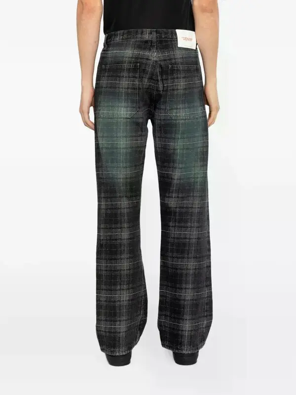 Off-White Check Jaquarded Straight Jeans