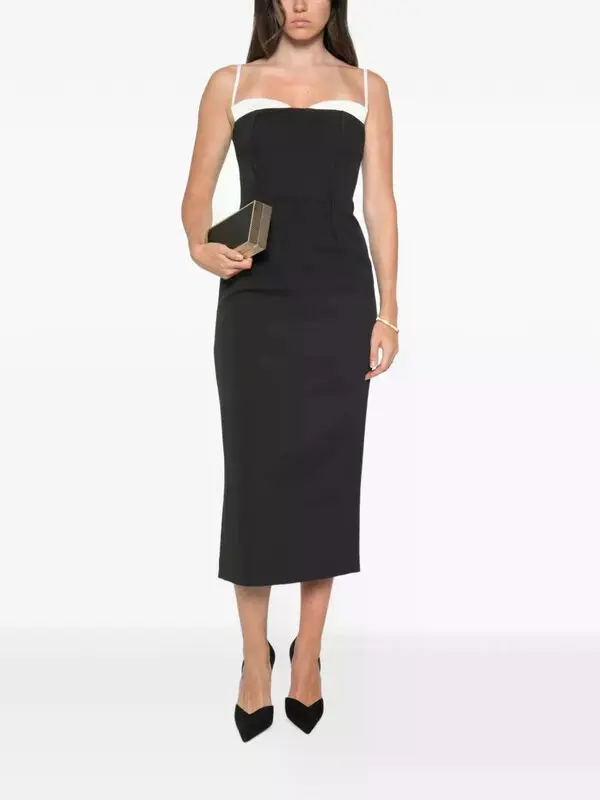 Simkhai Two-tone Spaghetti-strap Midi Dress