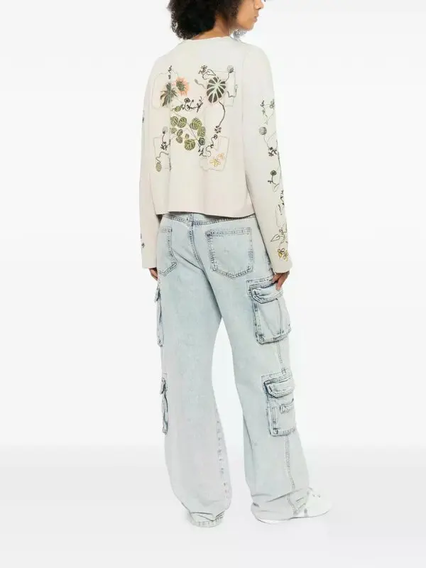 Off-White Floral-print Embroidered T-shirt